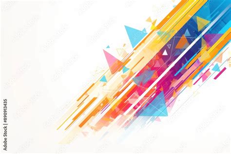 Vector Colorful Triangle Frame Border Background With Large Copy Space Minimalist Style With