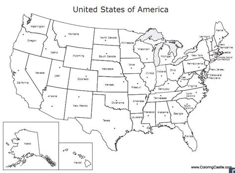 50 States Coloring Pages Free