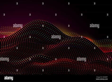 Dots Digital Landscape Abstract Technology Sound Wave Data Science Particles Background