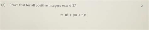 Solved C Prove That For All Positive Integers M NZ Chegg