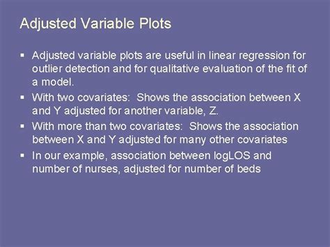 Lecture 6 Multiple Linear Regression Adjusted Variable Plots
