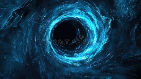 A Swirling Blue Vortex In A Dark Space Creating An Ethereal Atmosphere During Night Stock