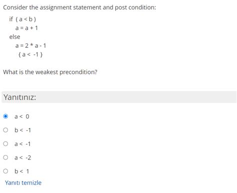 solved consider the assignment statement and post condition