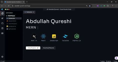 nextjs react tailwindcss webdevelopment portfolio mern