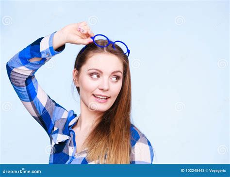 Attractive Nerdy Woman In Weird Glasses Royalty Free Stock Image CartoonDealer Com