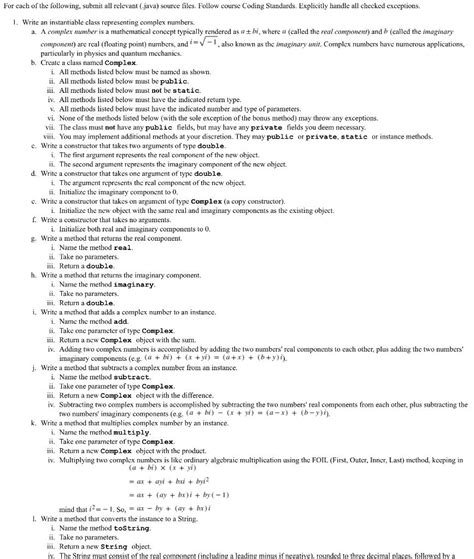Solved For Each Of The Following Submit All Relevant Java