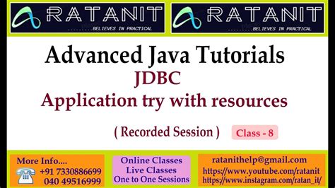 Advanced Java Tutorials Jdbc Application Try With Resources