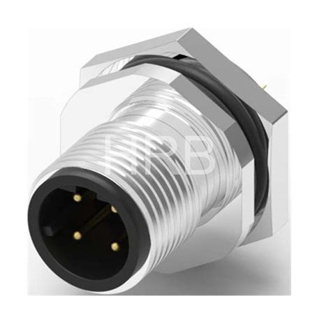 M12 D Coding Panel Rear Mounting Male Circular Connector 4 5 Poles From China Manufacturer Hrb