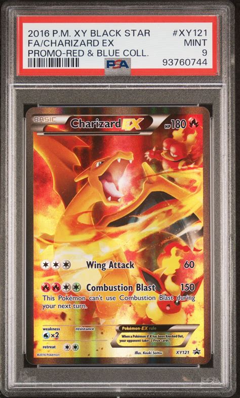2016 Pokemon Xy Black Star Promo Xy121 Full Artcharizard Ex Red And Blue