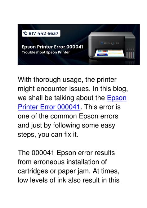 PPT How To Fix Epson Printer Error Call Support