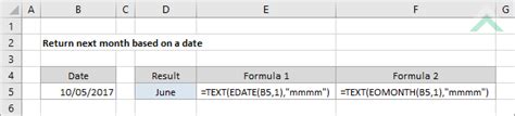 Return Next Month Based On A Date Using Excel And VBA Exceldome