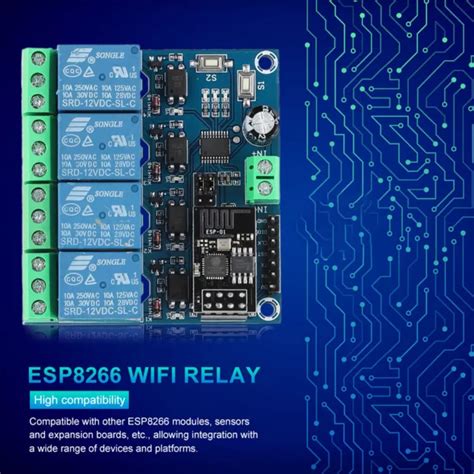 Wifi Relay Module 5v12v Esp8266 Wifi Control Relay Board For Arduino