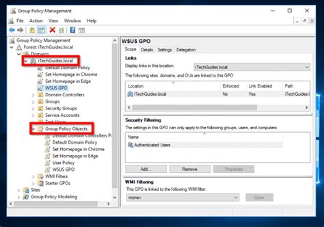 group policy windows updates server 2016 configure gpo for wsus