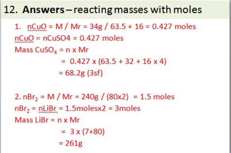 Edexcel 9 1 Separate Triple Science Higher Chemistry Calculations Revision Lessons Teaching