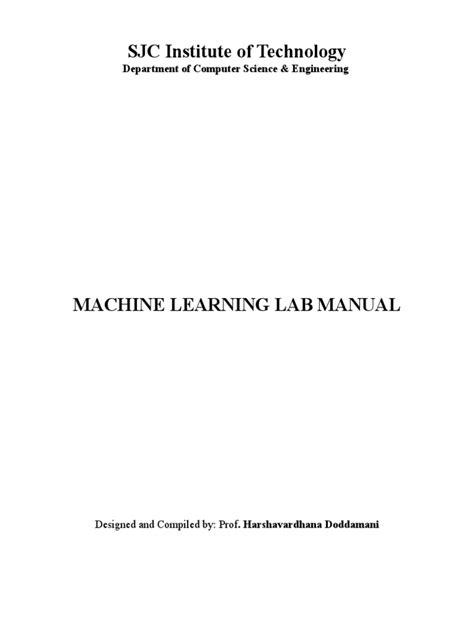 My Ml Lab Manual Pdf Machine Learning Statistical Classification