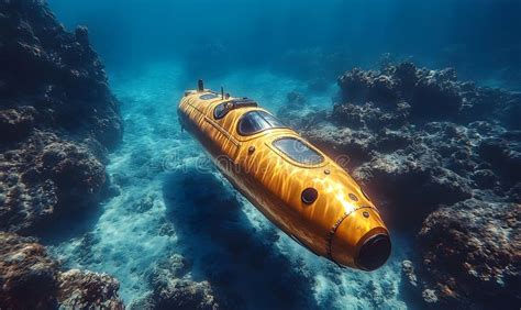 Submersible Journey Exploring The Depths In A Bright Yellow Vessel
