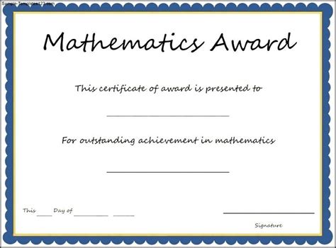 Math Certificate Template Sansurabionetassociats Within Math
