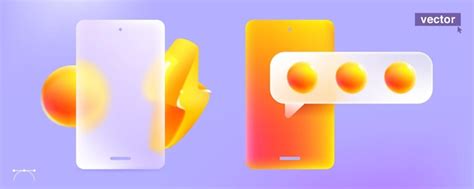 Premium Vector Phone With Speech Bubble In Glassmorphism Style Feedback Ui Element Concept