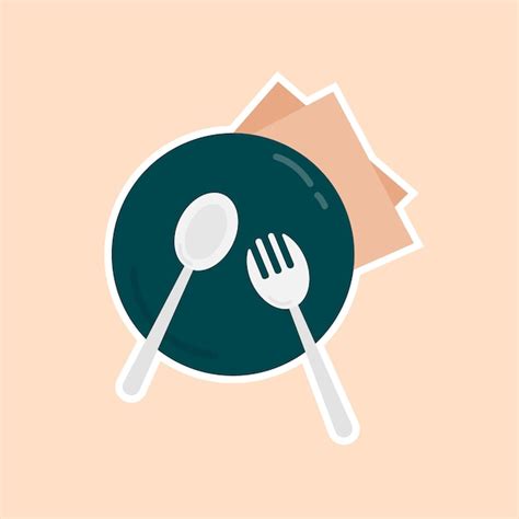 벡터 파스텔 접시 음식 스티커 클립 아트 무료 벡터