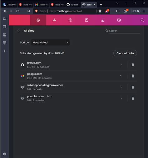 Add Ability To View And Manage Individual Cookies Stored Per Website In Bravesettings · Issue