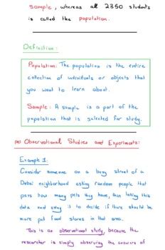 Statistics AP Statistics Lesson Notes Observations And Experiments