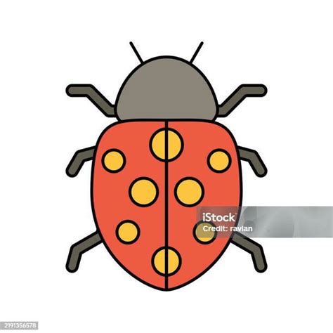 무당 벌레 아이콘 그림 봄철 곤충과 자연을 나타내는 검은 반점이 있는 빨간 무당벌레 봄 시즌 테마 디자인에 적합 개성 개념에 대한 스톡 벡터 아트 및 기타 이미지 Istock