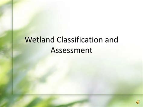 PPT Wetland Classification And Assessment PowerPoint Presentation Free Download ID 632126