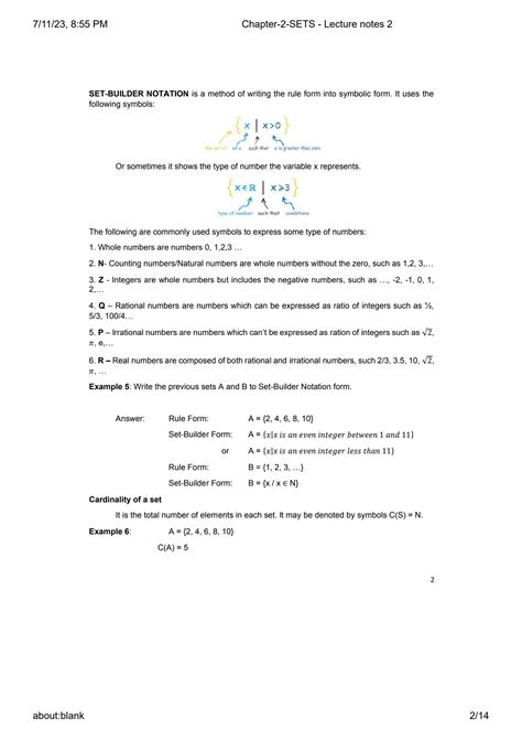 SOLUTION Chapter 2 Set Theory Examples Solutions Studypool