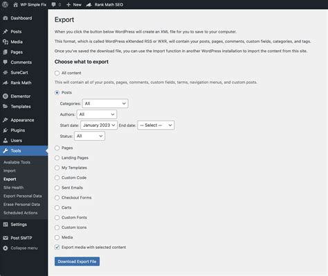 Transfer Posts And Attachments In Wordpress Wpsimplefix