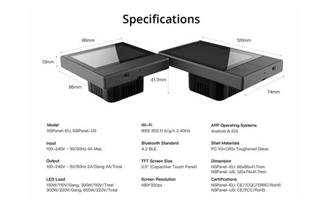 SONOFF NSPanel US WI FI Wall Switch Smart Scene Smart Light Temperature And Humidity All In