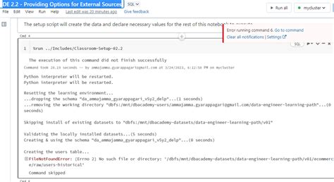 Error While Running The Data Engineering Course No Databricks Community 7124