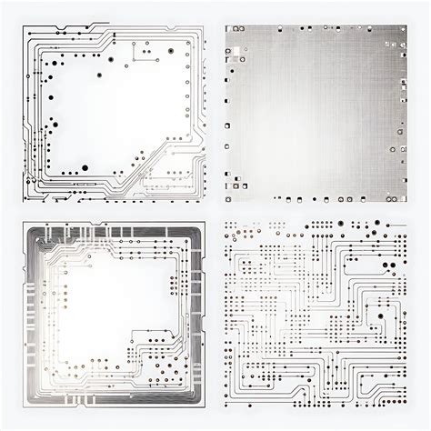 Premium Photo Watercolor Of Circuit Lines Circuit Board Border Metallic Silver Circuit B Flat