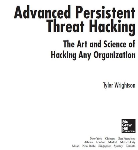 Advanced Persistent Threat Hacking Reed Book