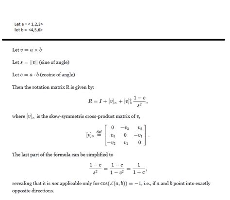 Given The Formulaprocess To Rotate Vector A Onto A