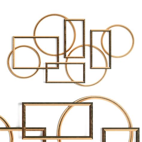 3d Model Metallic Shapes Wall Decor Turbosquid 1968964