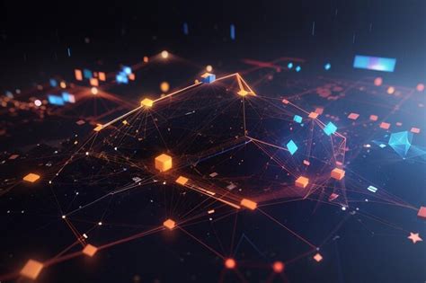 Premium Ai Image Digital Cyberspace Geometric With Particles Digital Data Network Connections