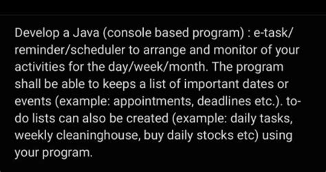 Solved Develop A Java Console Based Program E Task