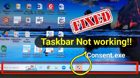 How To Fix Taskbar Not Working When Run Consent Exe On Taskbar Permanently YouTube