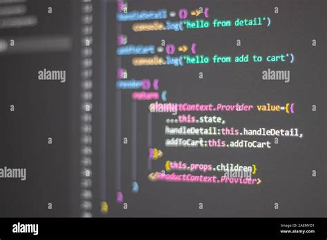 Programming Language On Black Screen Background Javascript React Code