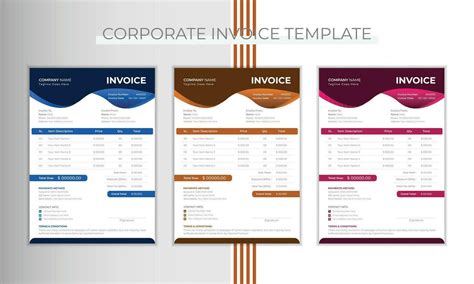 Stylish Invoice Design Layout Vector Art At Vecteezy