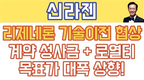 신라젠 주가전망 리제네론 기술 이전 협상 계약 성사금 로열티 목표가 대폭 상향 Youtube