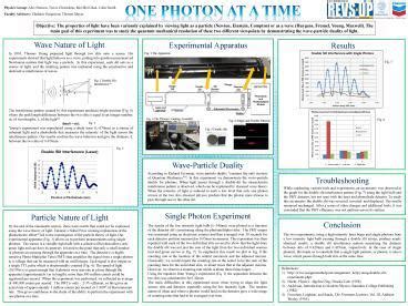 PPT Wave Particle Duality PowerPoint Presentation Free To Download Id 40eab1 ZTVjY