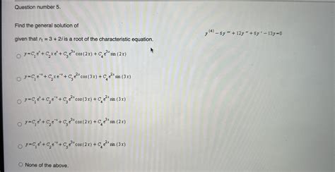 Solved Question Number 5find The General Solution Ofgiven