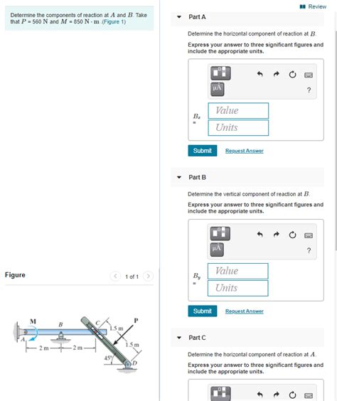 Solved I Review Determine The Components Of Reaction At A