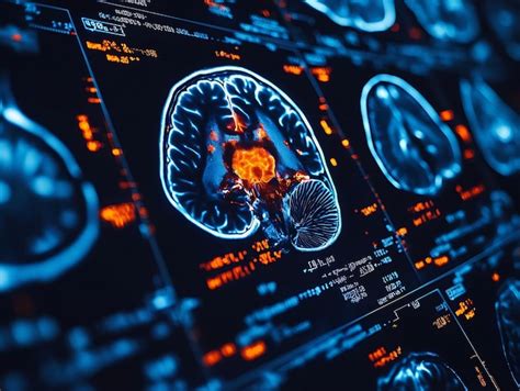 Mri Scan Of Human Brain With Abnormal Activity Medical Illustration