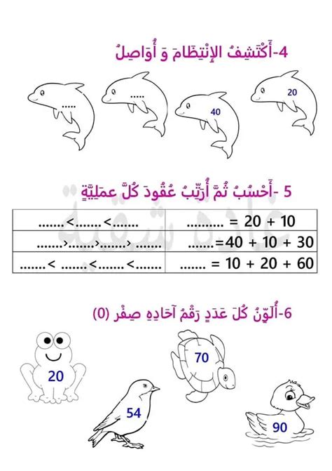 السنة الأولى ابتدائي رياضيات 🌟🌙 العقود مقارنة و ترتيبًا