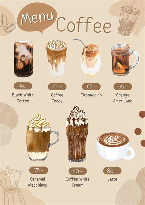 Coffee Shop Menu Template Free Free Printables