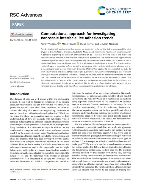 Pdf Computational Approach For Investigating Nanoscale Interfacial Ice Adhesion Trends