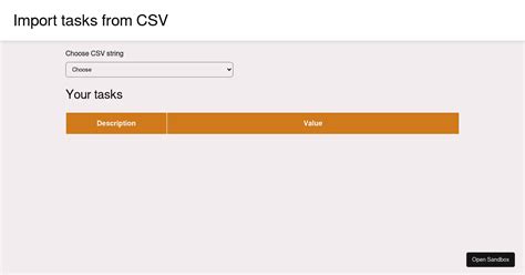 CSV Tasks Forked Codesandbox