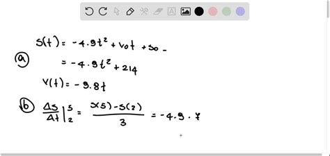 Solved Use The Position Function St 49t2 V0t S0 For Free